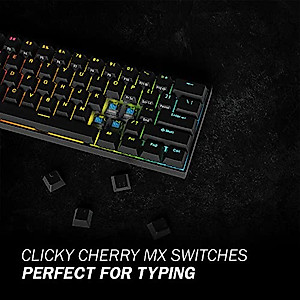 DURGOD HK Venus RGB Mechanical Gaming Keyboard | 60% Layout | USB C Wired | Doubleshot PBT Keycaps | Cherry Profile | NKRO Rollover | Windows & Mac | Aluminium Chassis| Cherry MX Blue, Black