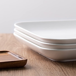 DELLING Large Serving Platter Set 12in White Rectangular Serving Plates/Salad Dish - Big Serving Trays for Parties Meat, Sushi, Dinner Plate Oven Safe Dinnerware Set of 3