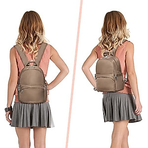 BLUEFATTY Mini Backpack Purses For Women Small Backpack Purse Ladies Fashion Small Daypacks Waterproof Back Pack For Girls（Mini Brown）