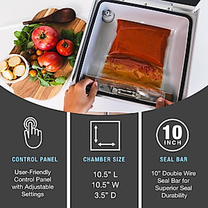 Avid Armor Chamber Vacuum Sealer USVX Machine and Vacuum Pouches 6x10" in 250 Pack