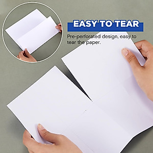 Lincia 200 Sheet Perforated Cardstock Paper 8-1/2" x 11" Printable Postcards Business Cards 6 Per Page Blank Cardstock 150 GSM Printable Postcards Compatible with Laser Inkjet Printer (White)