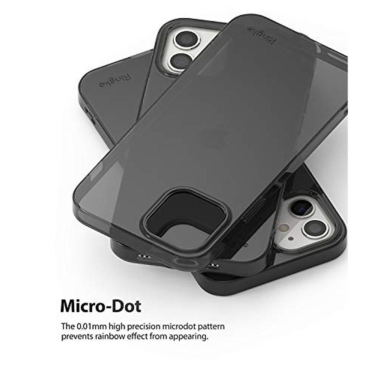 Ringke Air Shoulder Strap Compatible with iPhone 12 Mini Case, Crossbody Necklace Lanyard with Clear TPU Silicone Phone Back Cover for 5.4-inch (2020) - Smoke Black