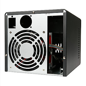 NAS Case 4-Bay K3 Chassis, AUDHEID New Network Storage Server, Compatible Flex PSU Mini-ITX, 4 x 2.5/3.5" Tray, Network Attached Storage Enclosure with 2 Front USB Ports and 1x12cm Chassis Fan