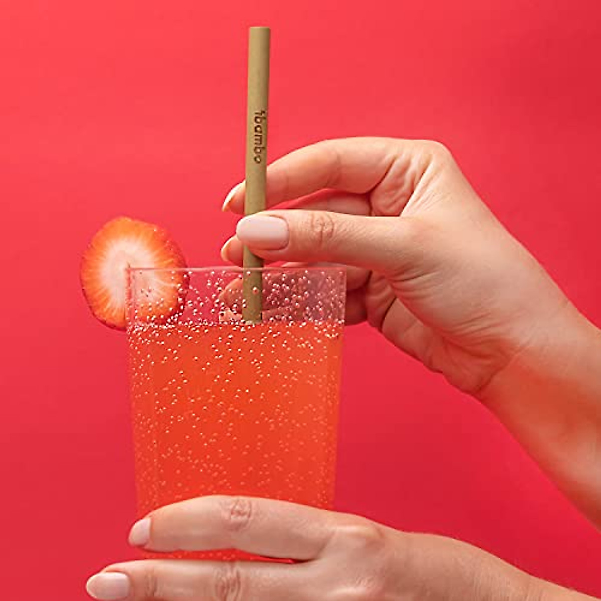 Ibambo 10 Pack Natural Bamboo Straws - Ecofriendly Reusable Straws, 8 inch Biodegradable Straws, Compostable Straws with Straw Cleaner, Bamboo Reusable Straws Alternative to Plastic Disposable Straws