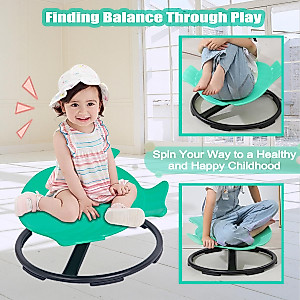 Luanka Kids Swivel Chair Sensory,Autism Chairs for Kids,Sensory Spinning Chair for Kids Autism,Toddler Coordination Sensory Products for Ages 3 Years and UP,Gifts for Kids with Autism (Green)