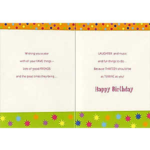 Designer Greetings Someone Special Party Hats on Black Background Age 13 / 13th Birthday Card