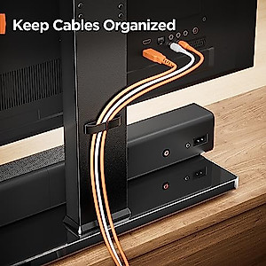 Perlegear Universal TV Stand Mount, Heavy-Duty Tabletop TV Stand for 43–85 inch TVs up to 99 lbs, Swivel TV Stand with Tempered Glass Base, Height-Adjustable TV Stand Base, Max VESA 800x400mm