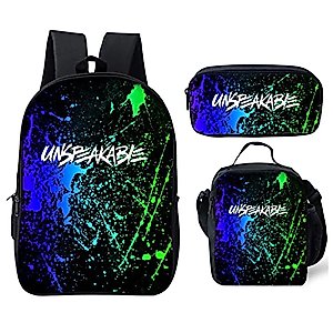 Tondswi Boys Backpack Lunch Bag Pencil Case 3 Pieces Set, Daily Travel Backpack 3-One Size