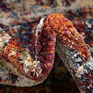 Unique Loom Isabella Collection Distressed Botanical Multi Area Rug (9' 0 x 12' 0)