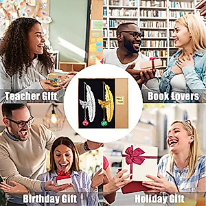 Metal Feather Butterfly Bookmarks Gifts for Reading Book Lovers Women Girls Teacher Appreciation Birthday Gifts Cool Stuff Cute Things Book Marks Markers Accessories