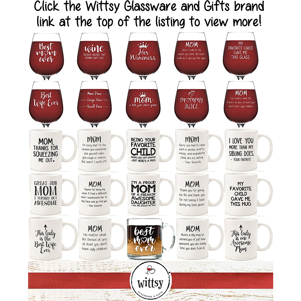 Birthday Gifts for Mom from Husband, Friend - Surviving Motherhood Funny Mom Wine Glass - Best Mom Gifts for Sister, Wife, Mom, Women, Daughter - Unique Gag Bday Gift Idea for New Mom, Mommy, Friends