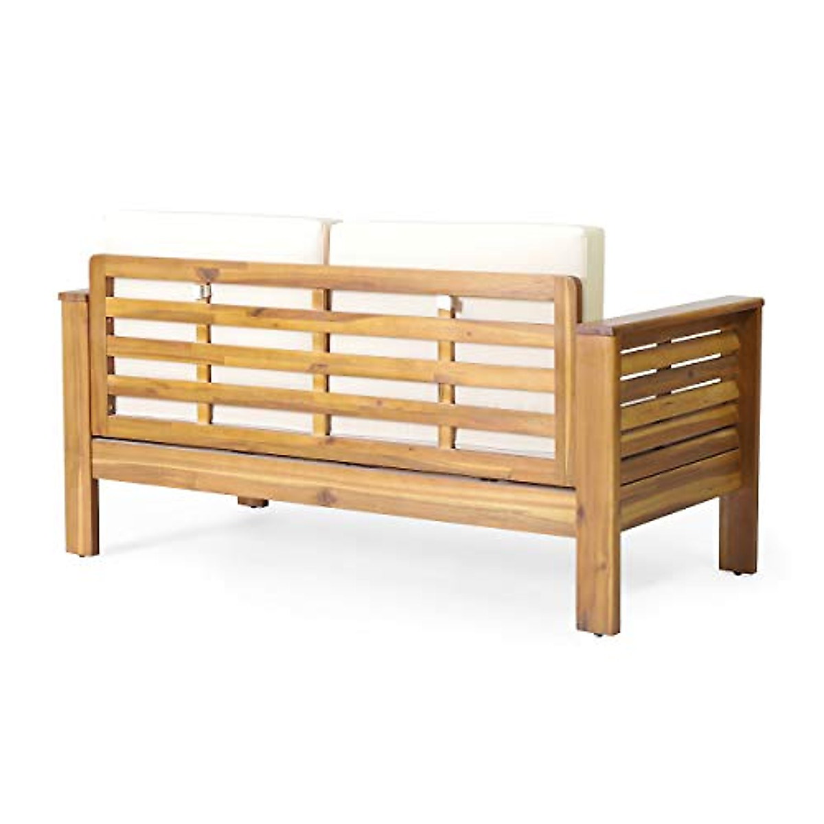 Christopher Knight Home Louver Chat Set, Teak + Cream