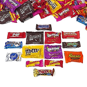 Chocolate and Chewy Fruit Candy Assortment - 4 lbs - Skittles, Starburst, Milky Way, Snickers, M&M's, Twix, Kit Kat, 100 Grand, Almond Joy and York - Chewy Fruity and Chocolatey Bulk Variety Mix - Individually Wrapped, 64 oz.