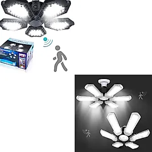 Fimilo Motion Sensor Garage Light, 18000LM Ultra Bright Motion Sensor Light Indoor, 180W Deformable Garage Motion Sensor Light, Lightweight Screw in Garage Light for Garage, Warehouse, Workshop