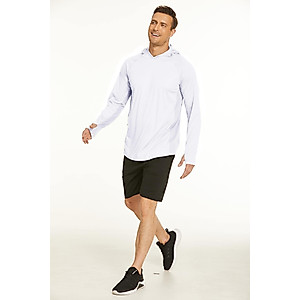 Hooded Fishing Shirts for Men UPF 50+ Long Sleeve Hoodie with Mask Lightweight SPF Sweatshirts Rash Guard Camo Neck Gaiter