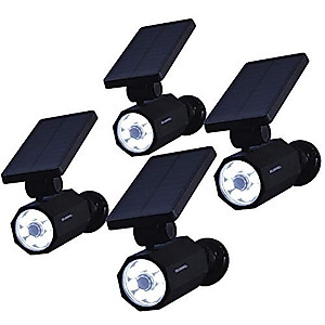 Bell+Howell Bionic Spotlight Deluxe LED Solar Lights, Outdoor with Motion Sensor 50% Brighter, 8 LED Bulbs Waterproof Landscape for Patio Yard Garden Outdoor Lighting As Seen On TV - Set of 4