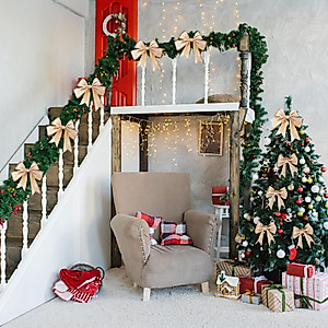 WILLBOND 50 Yards 2.5 Inch Christmas Velvet Wired Ribbon Fabric Decorative Ribbon for DIY Craft Bows Wreath Gift Wrapping Christmas Holiday Wedding Indoor Outdoor(Gold)