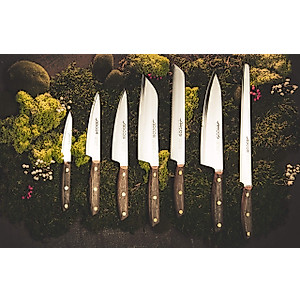 ARCOS Paring Knife 4 Inch Stainless Steel. Professional Kitchen Knife for Peeling Fruits and Vegetables. Ovengkol Wood Handle 100% natural FSC and 100mm Blade. Series Nordika. Color Brown