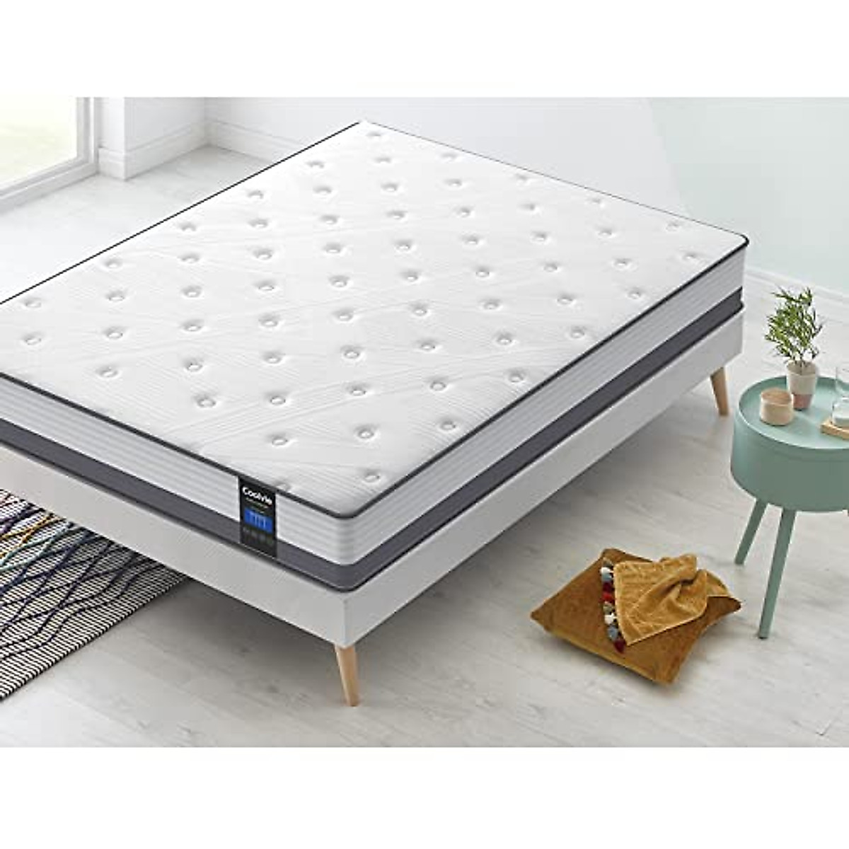 Twin Mattress, Coolvie 10 Inch Twin Size Hybrid Mattress, Twin Mattress in A Box, Individual Pocket Springs with Memory Foam Layer Provide Pain Relief Motion Isolation & Cool Sleep, 2023 New