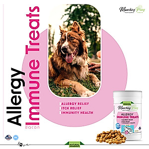 Munchies Paws Dog Treats Omega 3 Made in USA Immune Supplement 300 Count (Bacon)