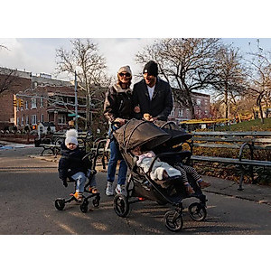 Slim Twin Stroller 2024, Double Stroller, Font Bar, Easy to Fold, Large Canopy Cover (Licorice)