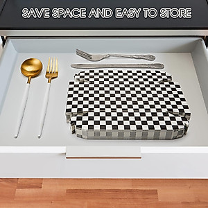 100 Pieces Checkered Paper Food Trays 2 lb Race Car Birthday Party Supplies Plaid Black and White Popcorn Trays Hot Dog Chips Trays Paper Baskets Small Food Boats, Need to Assemble