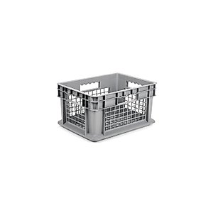 Hudson Exchange 12 x 16 x 8 (1 Pack) Mesh Straight Wall Handled Storage Container Tote, Gray
