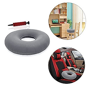 Shieraily Grey Inflatable Cushion Inflatable Ring Cushion Seat 15 Inch Round Inflatable Cushion Portable Cushion Pillow for Home Office Chair Wheelchair Car