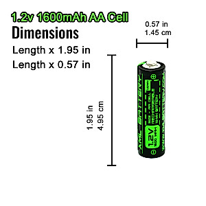XML Battery (4 Pack) 1.2v 1600mAh Ni-MH AA Low Self-Discharge Rechargeable Battery for Solar Lights, More