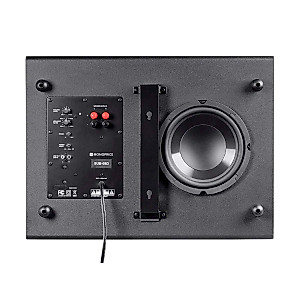 Monoprice SSW-8 Slim Powered Subwoofer - 8 Inch Woofer, 100 Watt, Low Profile, Powerful Amp, Low Pass, RCA and Speaker Level Terminal Inputs, Black