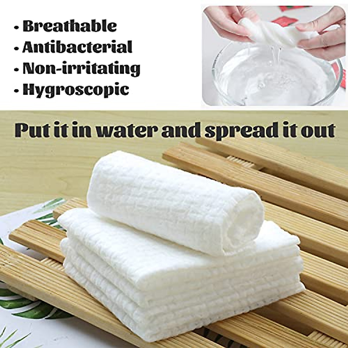 HI FINE CARE Compressed Towels Portable Disposable Compressed Cotton Coin Tissue Towel for Travel, Camping, Hiking, Sport, Beauty Salon, Home Hand Wipes 100Pcs (8.6in×9in)