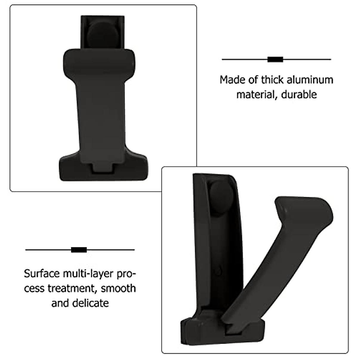 Angoily Hangers Single Storage Hanger Hats Rack for Holder Hook Keys Clothes Metal Kitchen Robe Black Wall Towel Coat Aluminum Retractable Key Hideaway Decorative Mounted Glass Bags