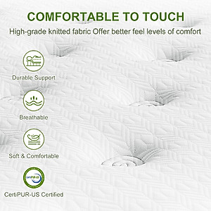 BedStory Full Mattress, 12 Inch Hybrid Mattress Full Size in a Box with Gel Memory Foam and Pocket Springs, Pressure Relief & Motion Isolation, CertiPUR-Us Certified, No Odor