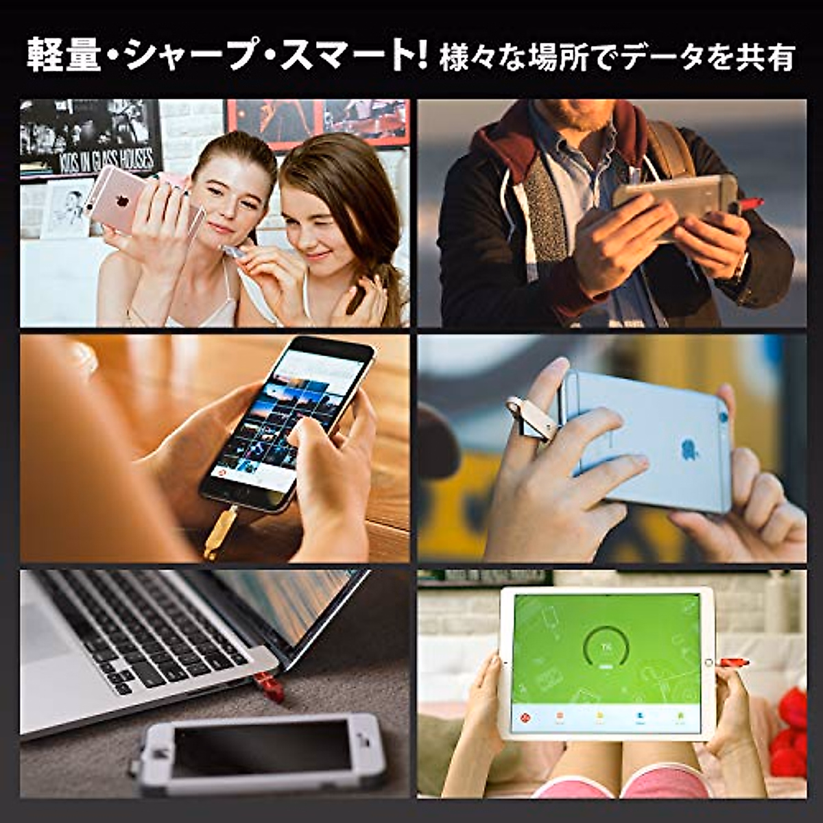 ADAM iKlips DUO+ ADM-DP256BK iPhone Compatible, Lightning USB Memory, 256GB, Black, MFi Certified, Authentic Product, Amazon.co.jp Exclusive