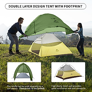 Naturehike Cloud-Up 2 Person Tent Lightweight Backpacking Tent with Footprint - Free Standing Ultralight Camping Hiking Backpack Tents Two Person Tent