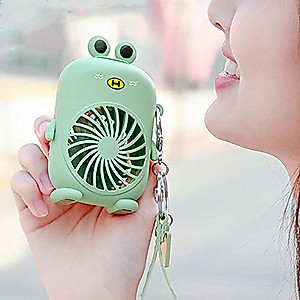 Keychain Mini Fan, Rechargeable Personal Fan, Summer Creative USB Charging Portable Silent Keychain Mini Fan, 500Mah, Handheld for Travel, Walking, Hiking (B)
