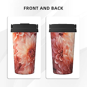 WANGXUEE Triangle Flower Print 500ml Stainless Steel Travel Tumbler Double Wall Vacuum Insulated Coffee Mug