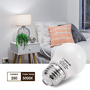 L LOHAS LED LH-BL-3W-5000k-6 G14(with UL Listed) 3W (25W Equivalent), LED Tiny, Small Night Bulbs 120V for Bedroom Ceiling Fan Table Lamp Light, 6 Count (Pack of 1), Daylight 5000K, E26 Base
