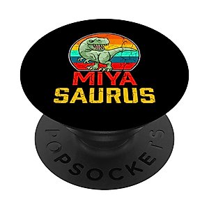 Miya Saurus Family Reunion Last Name Team Funny Custom PopSockets Swappable PopGrip