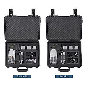 HeiyRC Waterproof Hard Case for DJI Mavic Air 2 2S Fly More Combo Drone Remote Controller Accessories Storage Suitcase Protective Travel Box