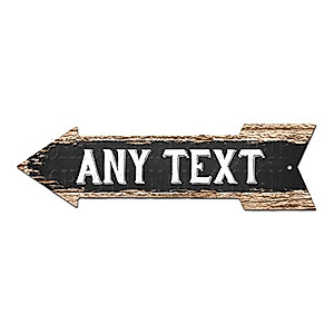 Any Text Any Name Initial Customize Personalize Left Arrow Man CAVE Street Sign Chic Rustic Street Plate Sign Bar Cafe Restaurant Shop Home Man cave Decor Gift Sign