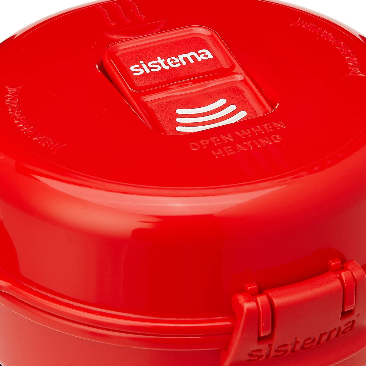 Sistema Microwave Egg Cooker and Poacher with Steam Release Vent, Dishwasher Safe, 9.16-Ounce, Red