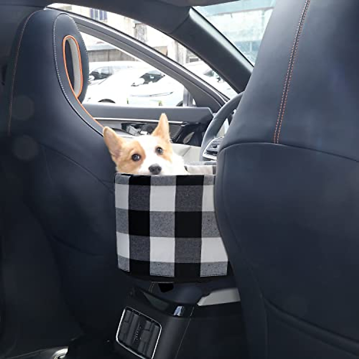 Liplove Dog Car Seat for Small Dogs, Center Console Dog Seat, Washable Dog Booster Seat, Car Seat Travel Bag for Small Cats & Dogs, Soft & Breathable Pet Car Seat