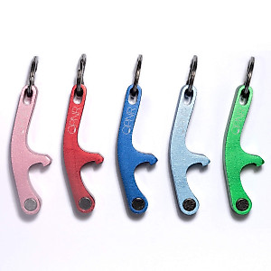 OPNR Mini Keychain Bottle Opener with Magnetic Lid Catch for Beer and Soda I Home Bar, Tailgating, and Bartender Use I Portable Manual Aluminum Lever I Catch caps, stick on fridge! (Diode Blue)