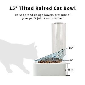 Marchul Tilted Cat Food Bowl Set, Raised Cat Bowls for Food and Water, Food Feeding Dishes for Cats and Puppies