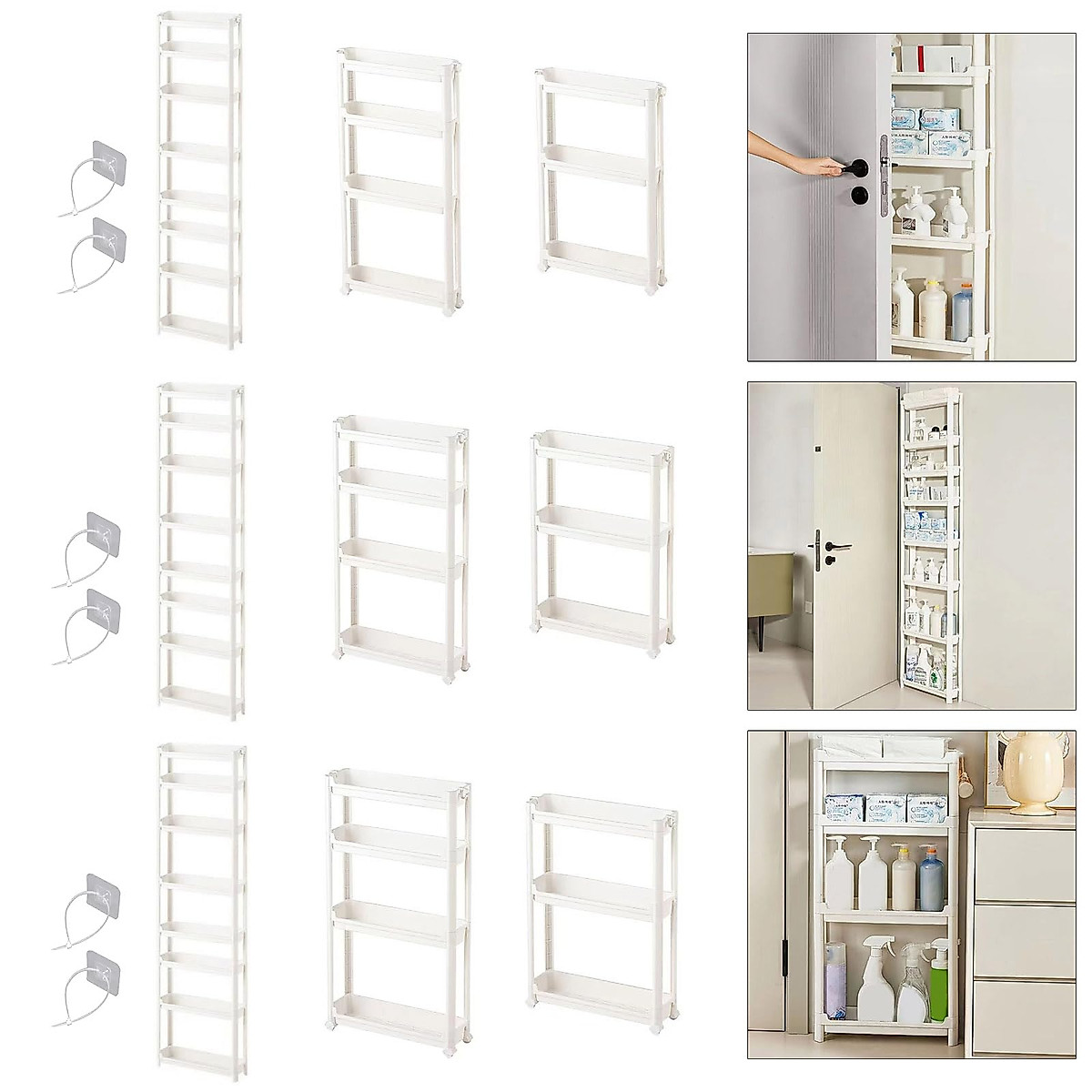 PMFACE Bathroom Door Storage Shelf Multilayered Bathroom Accessory Rack Water Plastics Storage Solution