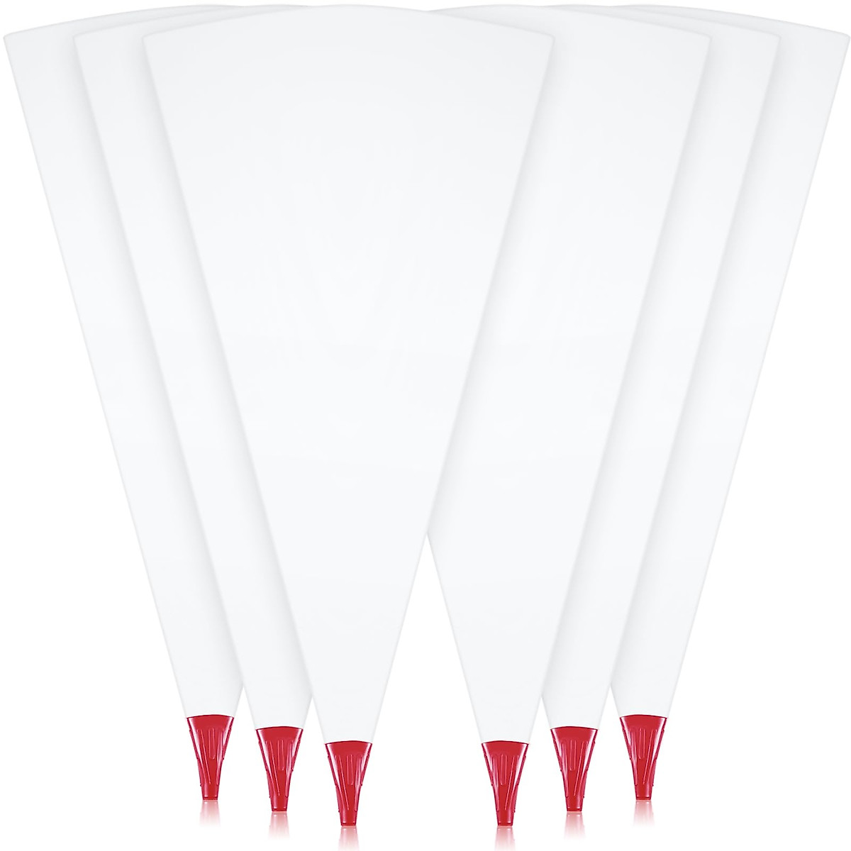 Gueevin 6 Pcs Tile Grout Masonry Mortar Bag with Molded in Tip Tear Puncture Resistant Heavy Duty Vinyl Piping Cement Bag 13 x 24 Grout Bag Masonry Tools for Tile Installation Work (Red)