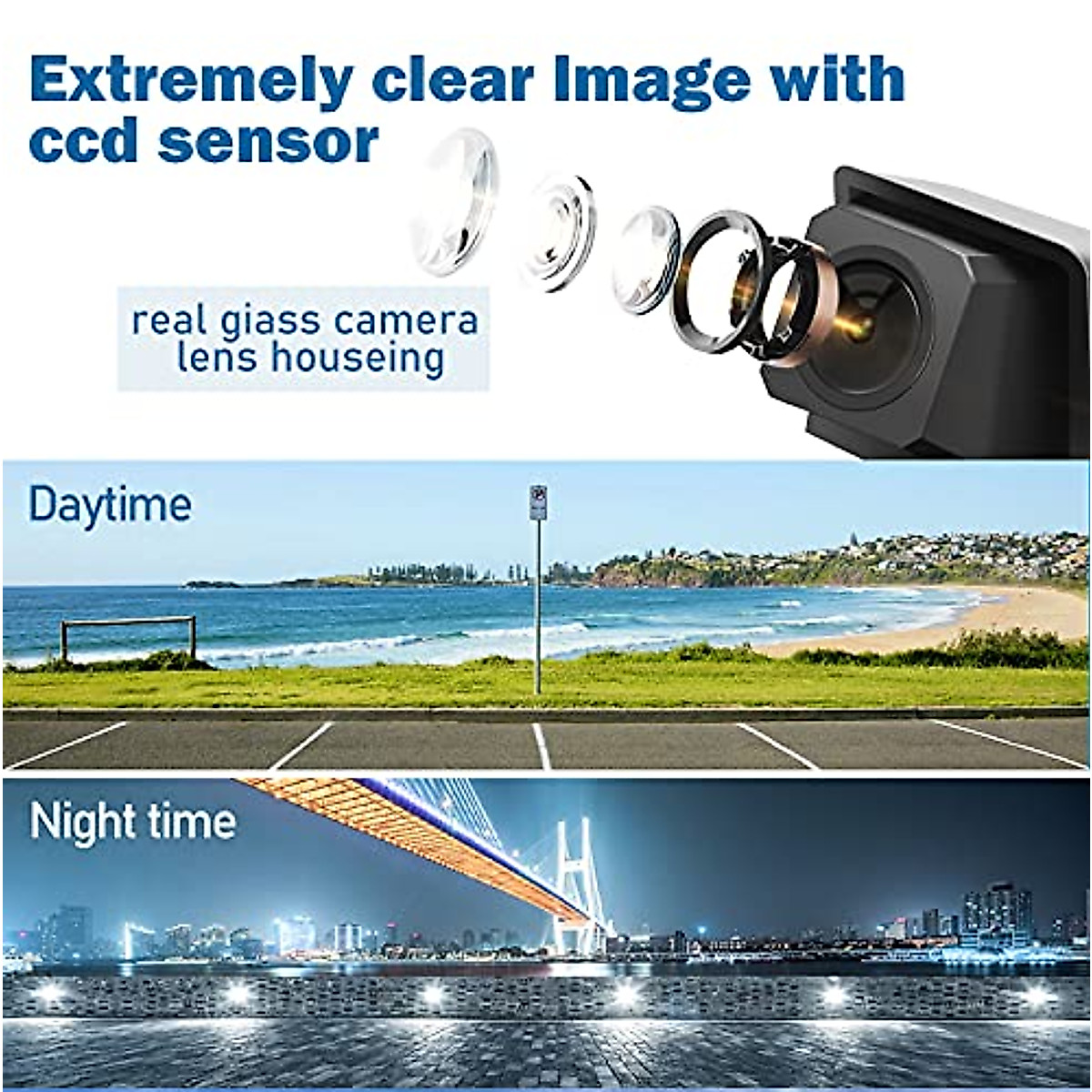 RED WOLF Spare Tire Rear View Backup Camera for Jeep Wrangler JK 2007-2018, Sahara JK 2010-2018 Truck Reverse View Camera Waterproof with Factory Radio RCA Uconnect Plug Adapter