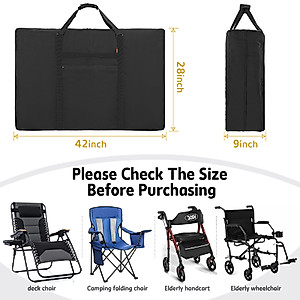 WELIDAY Large Chair Storage Bag for Folding Longue Chair, Heavy Duty Zero Gravity Chair Cover, 900D Carrying Case for Beach Chair, Director Chair, Folding Wheelchair (2 Pack)