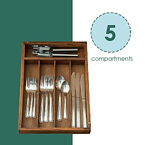 Home Basics Pine Cutlery Tray